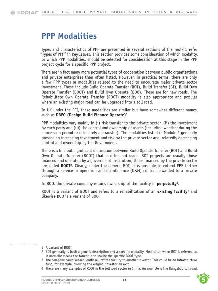 PPP Modalities: DBFO (Design Build Finance Operate) | PDF | Public ...
