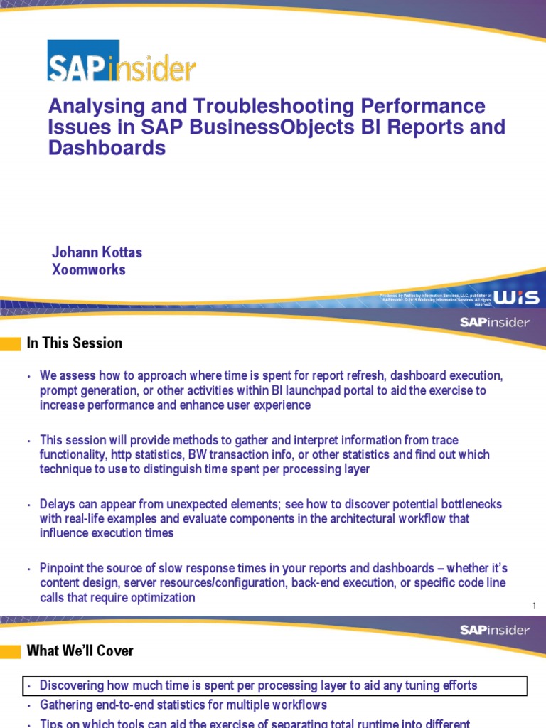 Analysing and Troubleshooting Performance Issues in SAP BusinessObjects ...