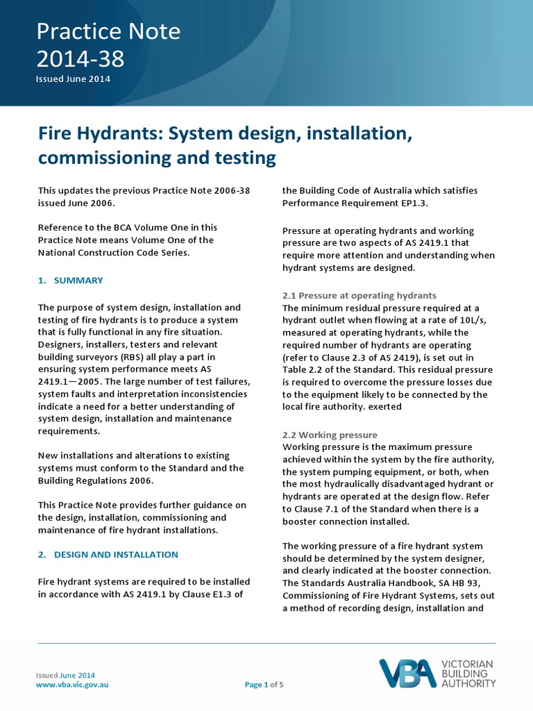 PN 38 2014 Fire Hydrants System Design, Installation, Commissioning and ...