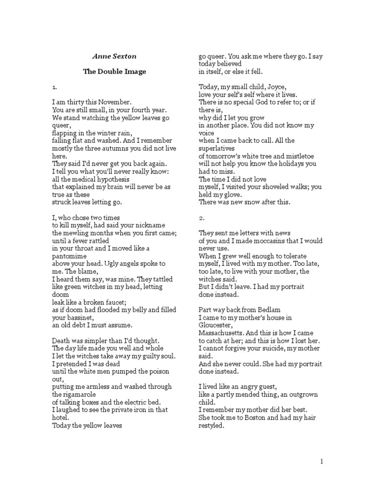 Anne Sexton | PDF | Poetry | Nature
