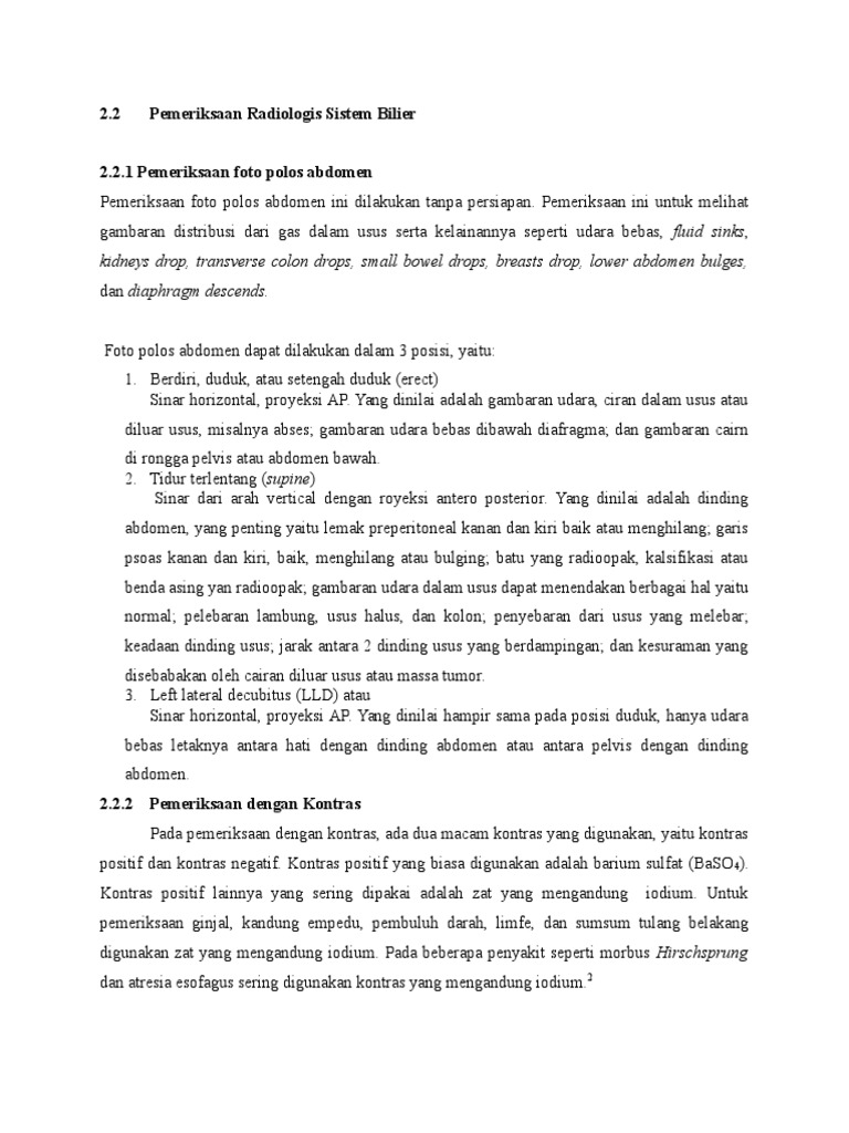 Pemeriksaan Foto Polos Abdomen | PDF