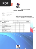 Football Skills Rubric | PDF | Teams | Games Of Physical Skill