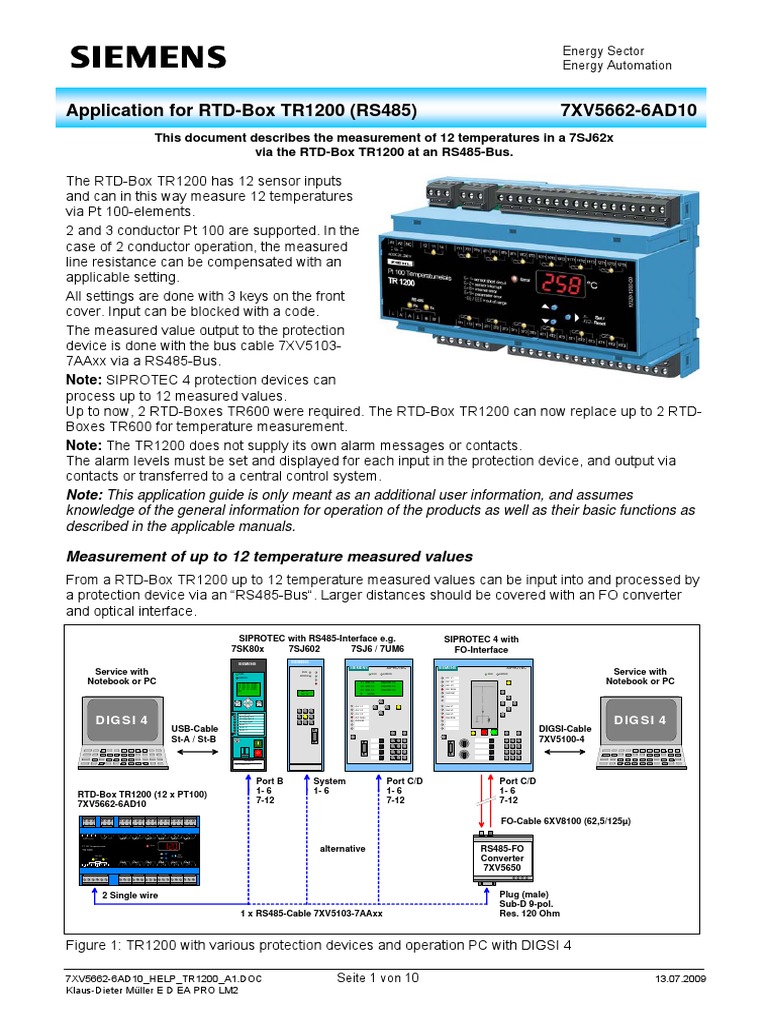 RTD-Box TR1200 for PT100 Measurement | PDF | Input/Output | Automation