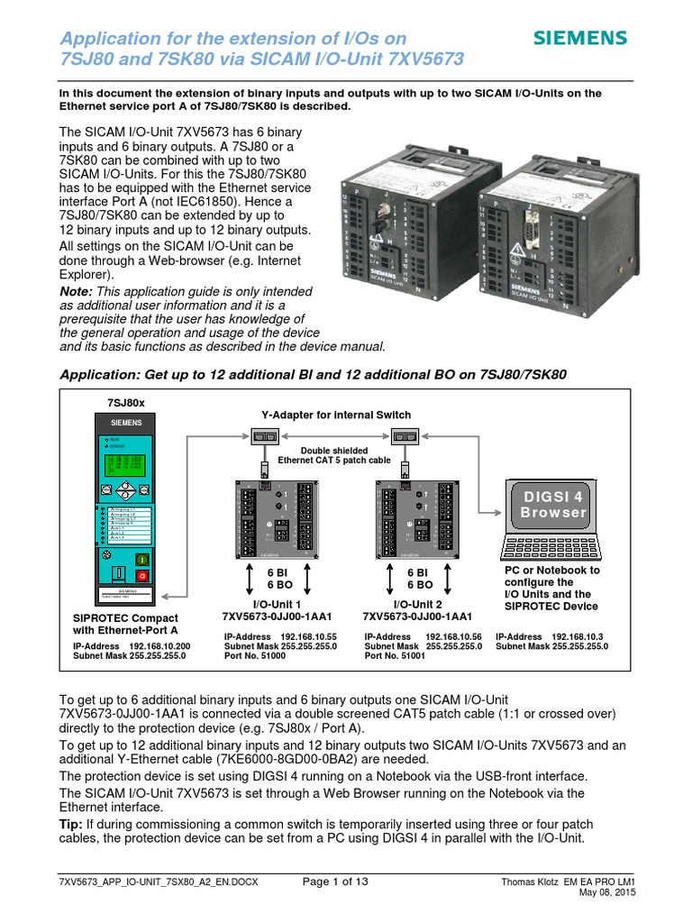7XV5673 App IO-Unit 7Sx80 A2 en | PDF | Ip Address | Network Switch
