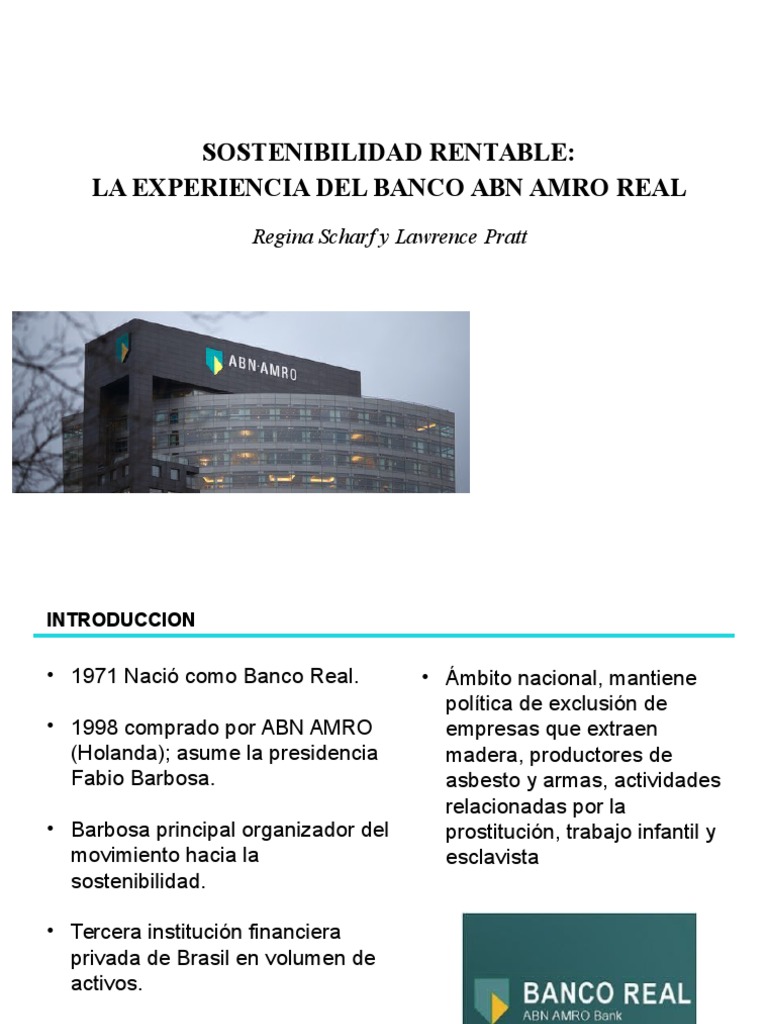 Banco Abn Amro (Final) | PDF | Bancos | Sustentabilidad