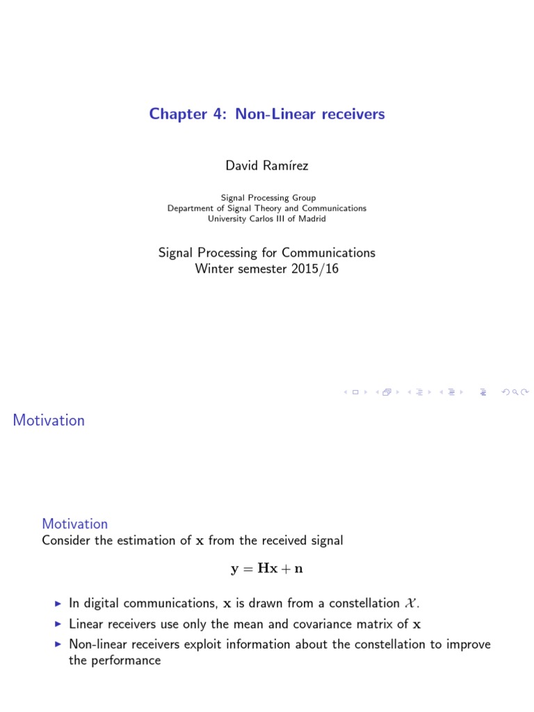 Non-Linear Signal Processing Techniques for Improving Communication ...