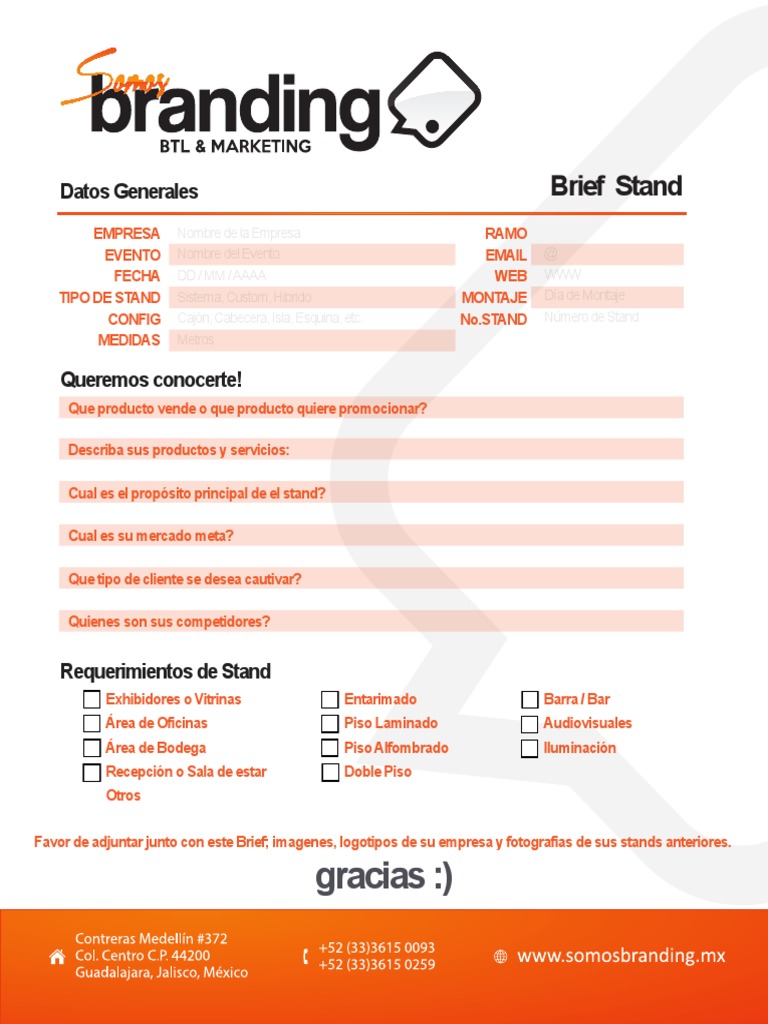 Brief Diseño Stand Formulario | PDF