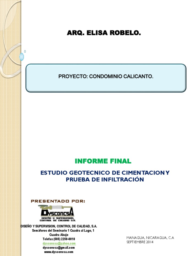 Informe Condominio Calicanto Pdf Pdf Cemento Fundación Ingeniería