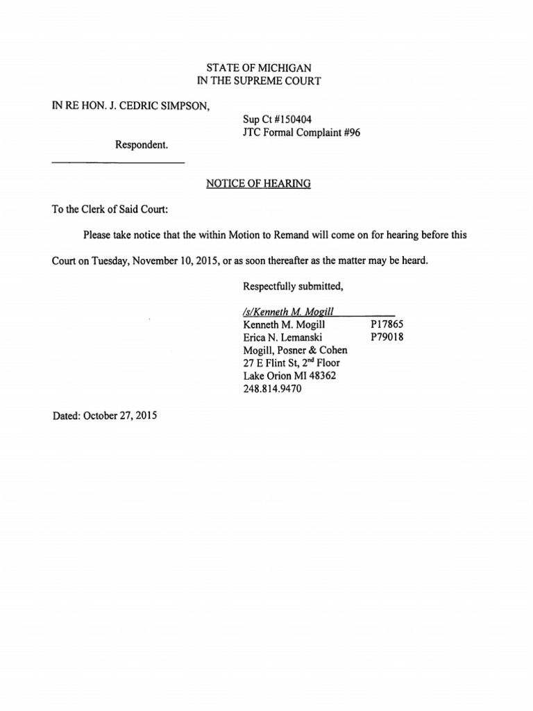 Judge Simpson Motion To Remand | PDF