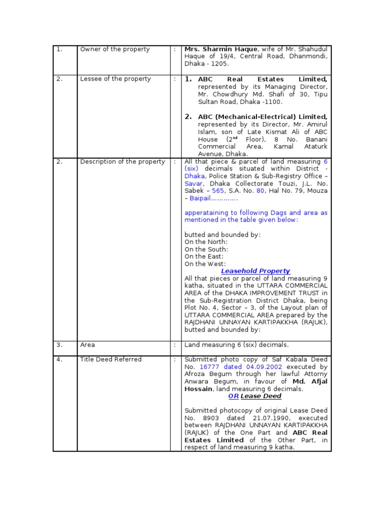 Vitting - Format. | PDF | Lease | Leasehold Estate