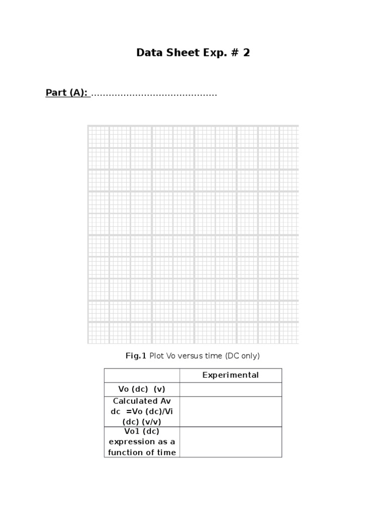Data Sheet Exp. # 2: Part (A) | PDF | Teaching Methods & Materials