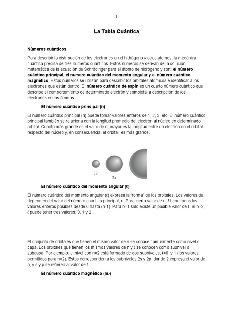 La Tabla Cuántica | PDF | Orbital atómico | Electrón