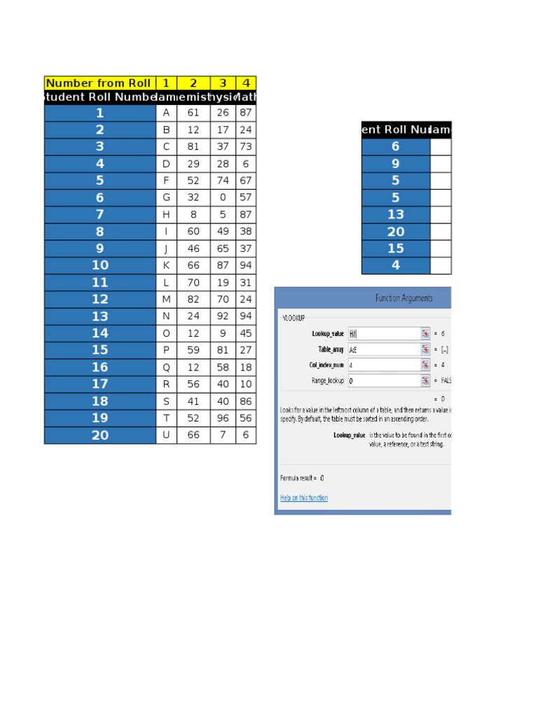 Student Roll Number Name Chemistry Physics Math Student Roll Number ...