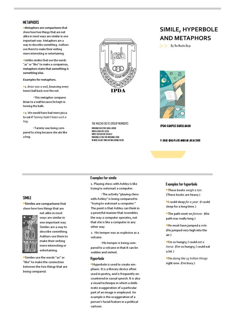 Simile, Hyperbole and Metaphors | PDF | Poetic Devices | Metaphor