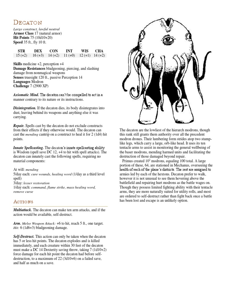 Creatures - Hierarch Modrons v7 | PDF | Dungeons & Dragons | D20 System