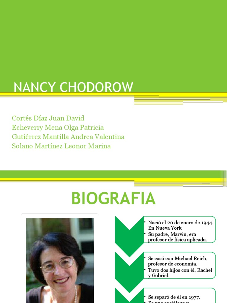 Biografía y Teoría de Nancy Chodorow | PDF | Identidad de género ...