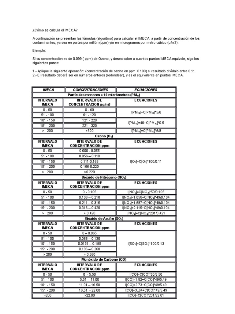 Cálculo de IMECA | PDF