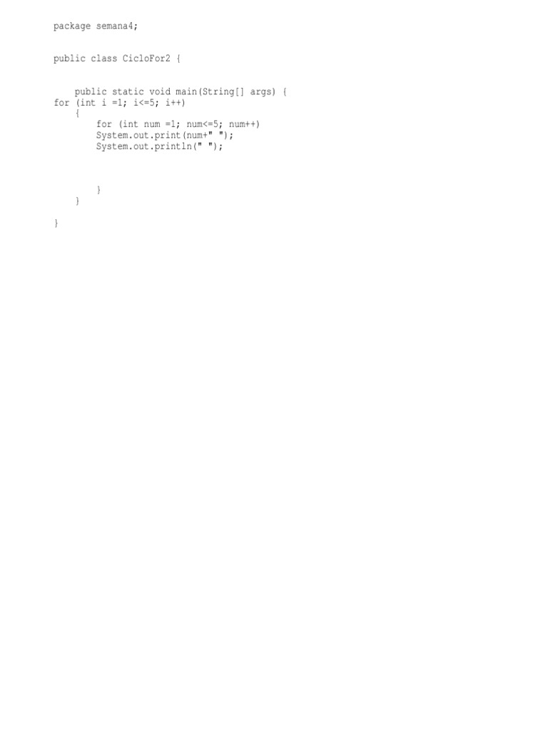 Java Nested Loops Example | PDF