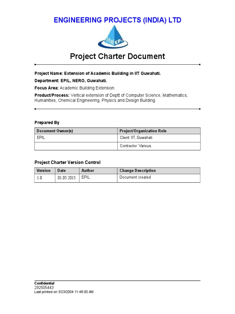 Project Charter Document | PDF | Project Management | Science And ...