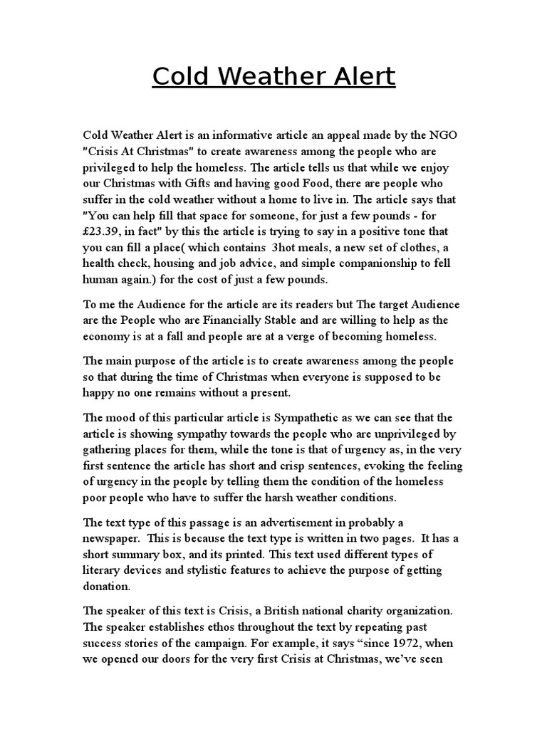Cold Weather Alert | PDF | Persuasion | Logos
