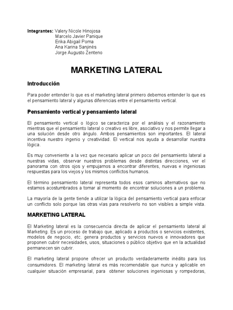 Análisis del marketing lateral: conceptos, técnicas y ejemplos de su ...