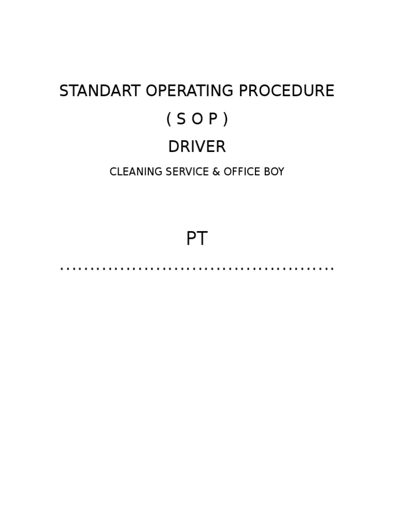 Sop Driver | PDF