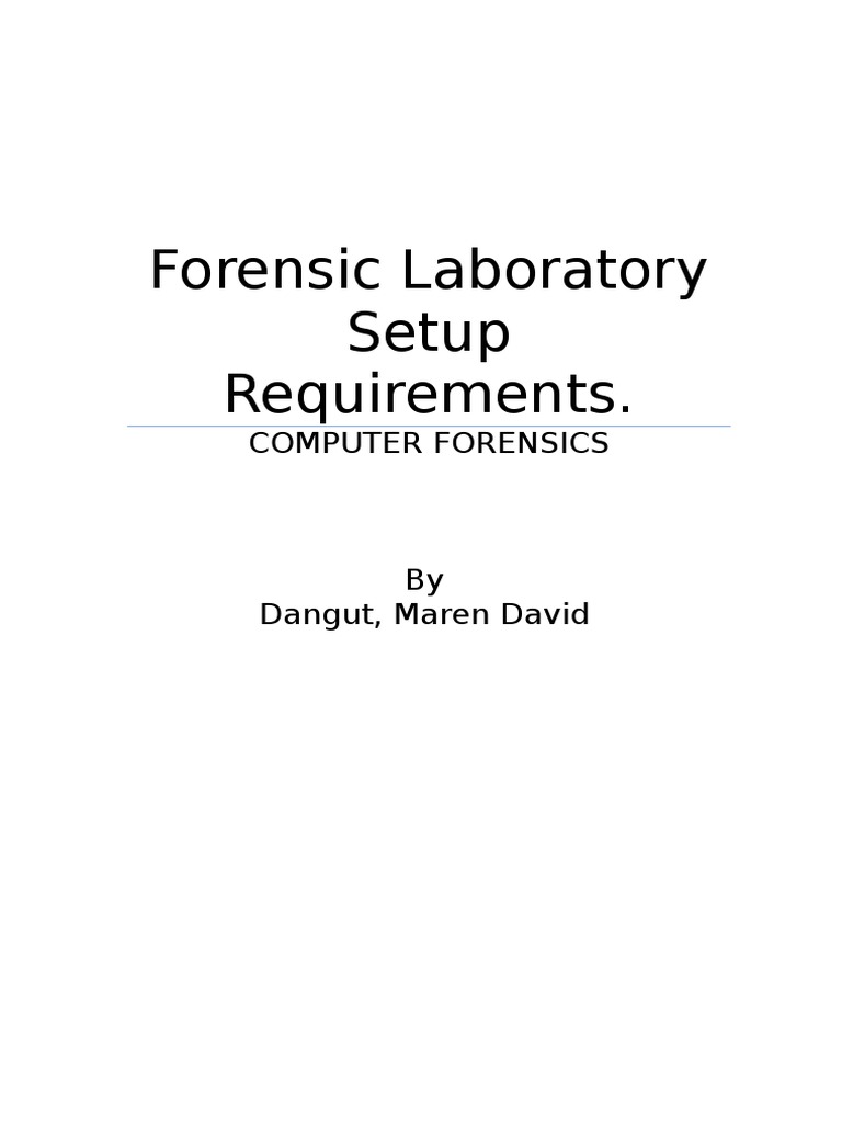 Forensic Laboratory Setup Requirements.: Computer Forensics | PDF | Laboratories | Computer ...