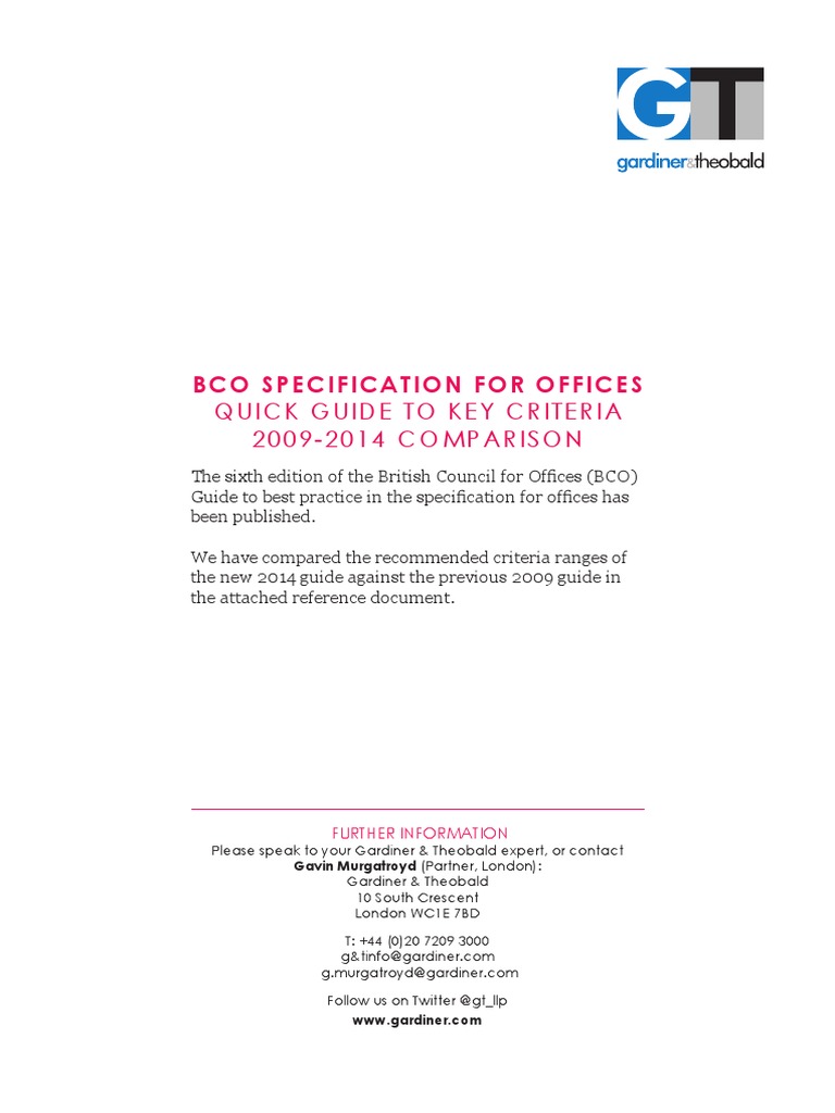Bco Specification For Offices: Quick Guide To Key Criteria 2009-2014 ...