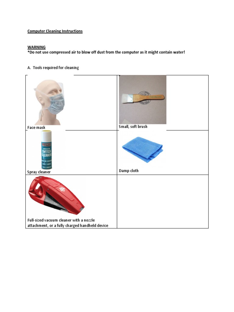 CPU Cleaning Tools and Instructions | PDF | Home & Garden