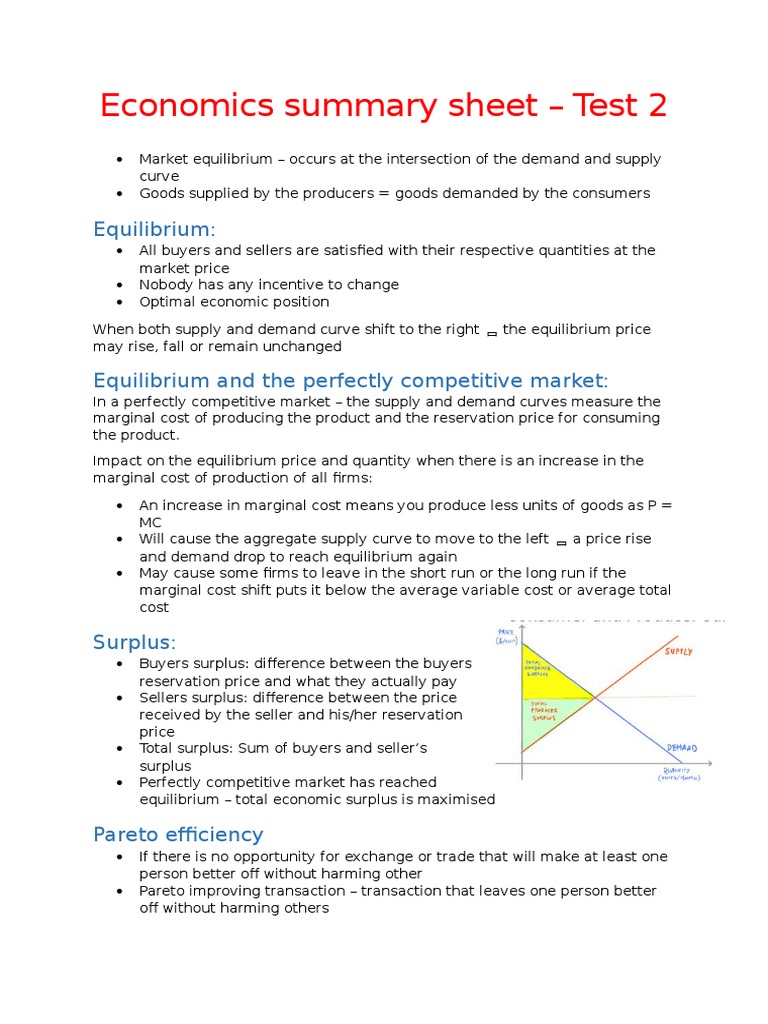 Economics Equilibrium and Surplus Overview | PDF | Monopoly | Economic ...