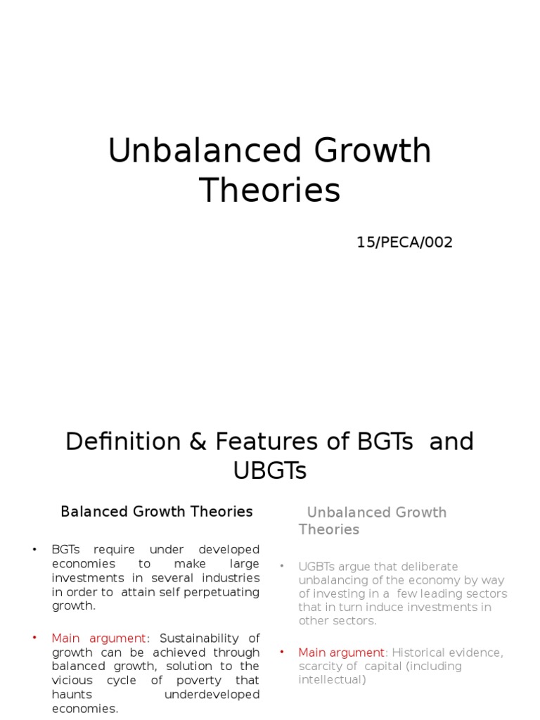 Unbalanced Growth Theories | PDF | Economic Growth | Economics