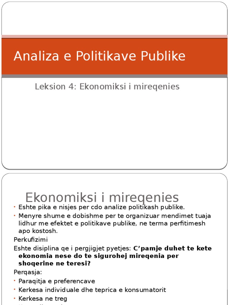 Leksion 4 - Ekonomiksi I Mireqenies | PDF