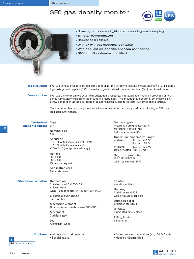 Reliable SF6 Gas Density Monitor for High Voltage Switchgears and ...