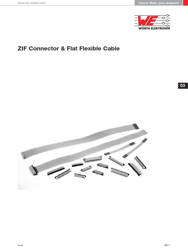 ZIF Conn - Flat Flexible Cable | PDF | Electrical Connector | Insulator ...
