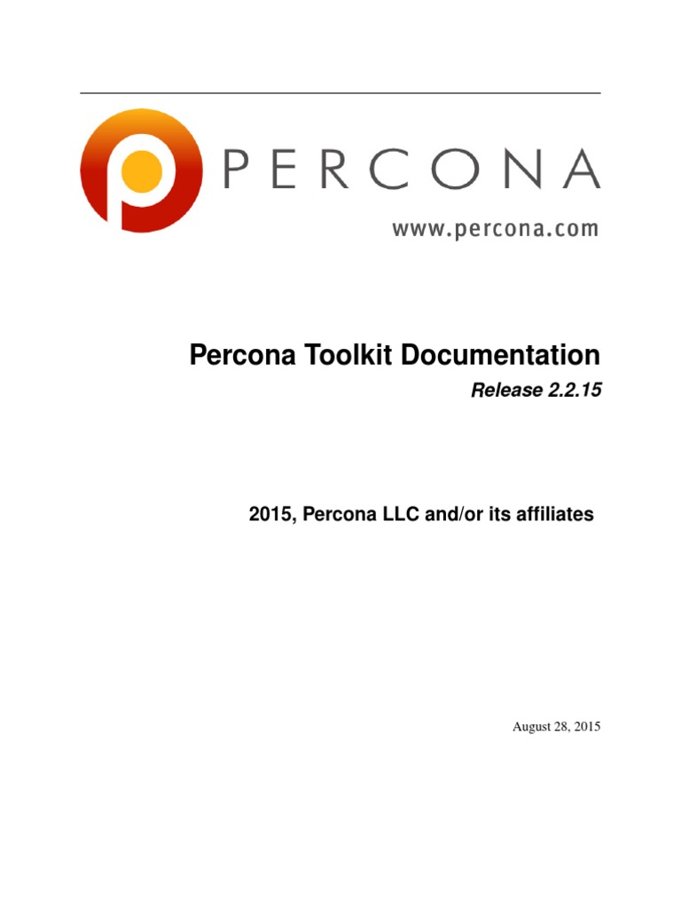 Percona Toolkit 2 2 15 Pdf Database Index Command Line Interface