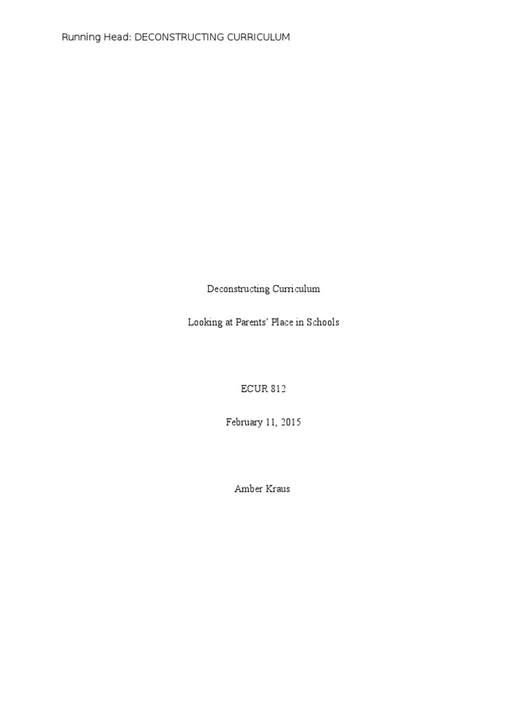 Deconstructing Curriculum | PDF | Curriculum | Classroom