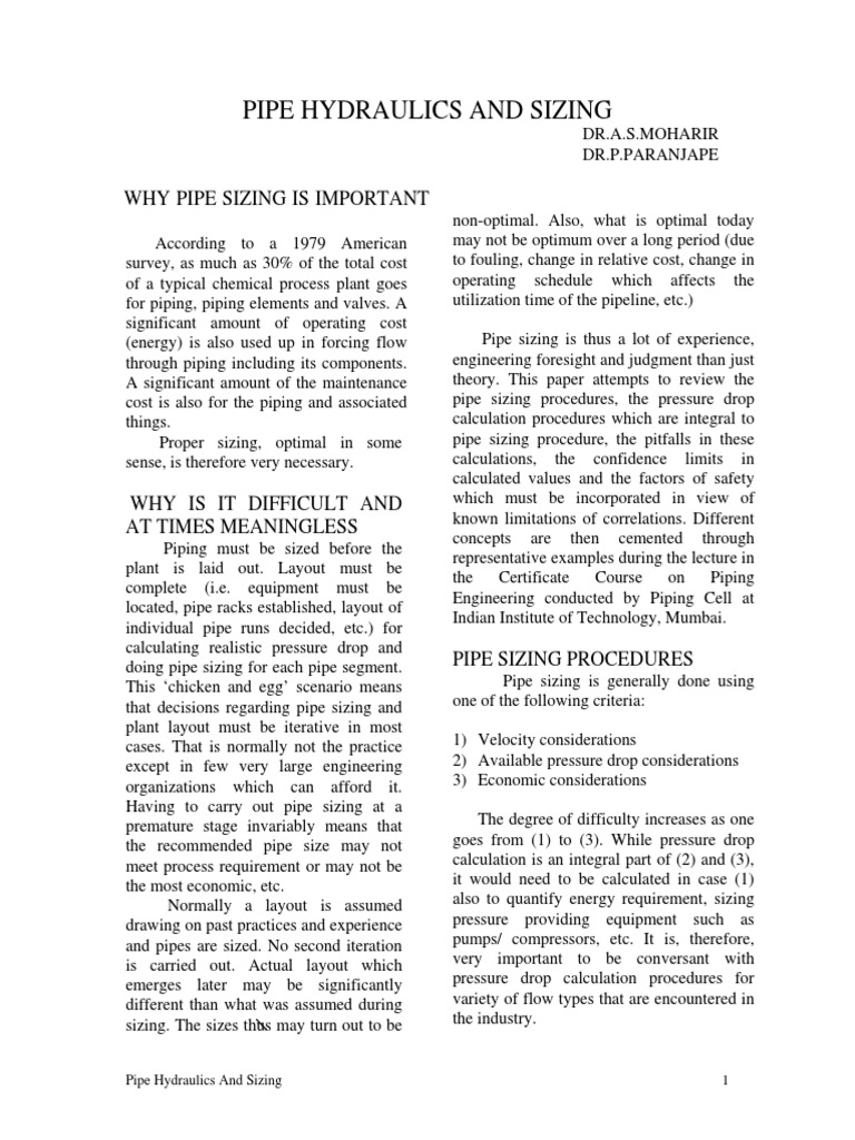 Pipe Sizing Techniques | Download Free PDF | Reynolds Number | Fluid ...