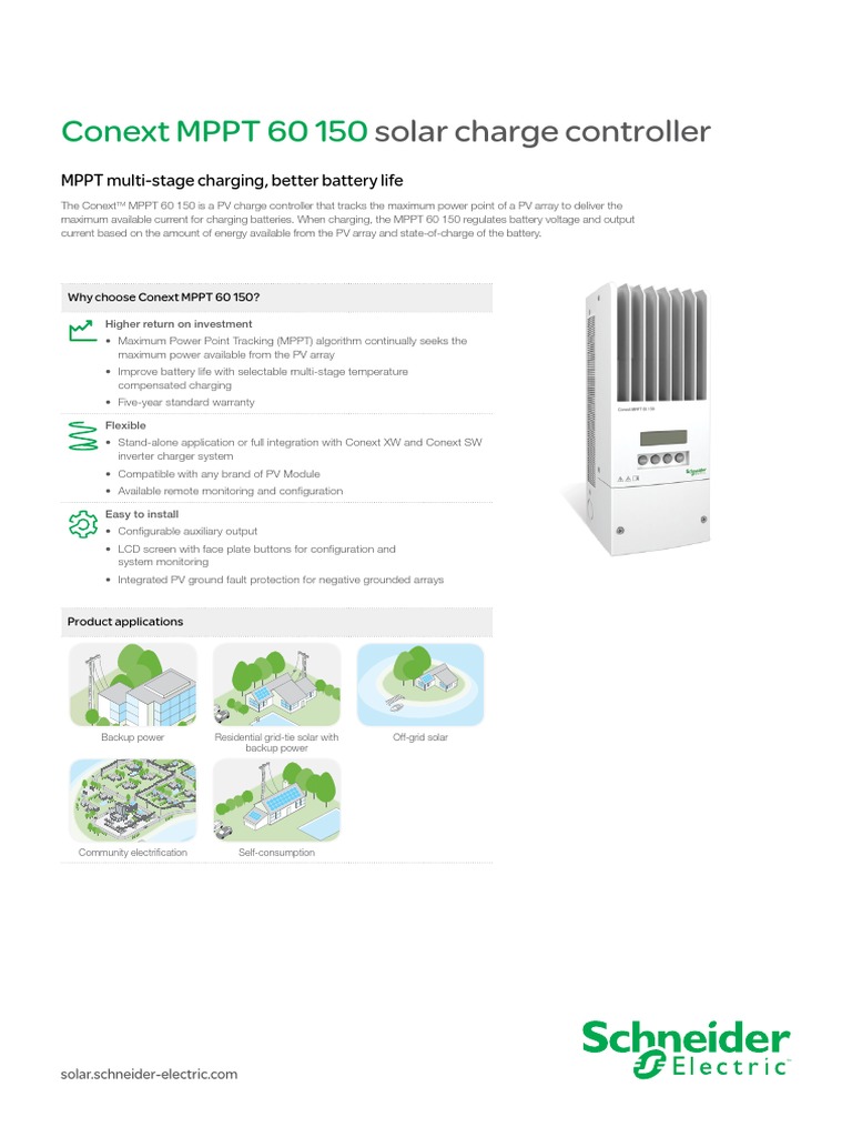Conext MPPT 60 150 Datasheet - Eng Charge Controller | PDF ...