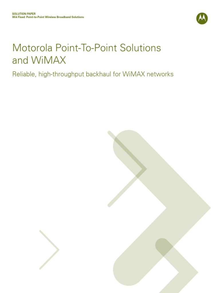 Motorola Point To Point WiMAX | PDF | Wi Max | Internet Access