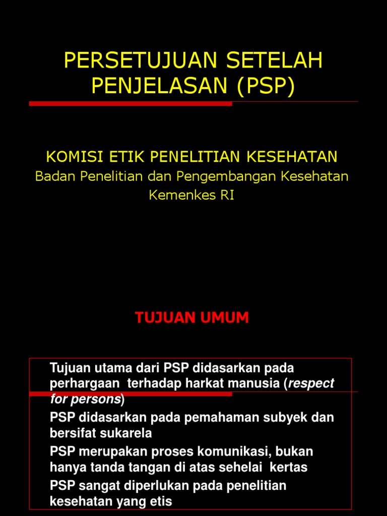PSP Dan Contoh Naskah Dan Form Persetujuan PSP | PDF