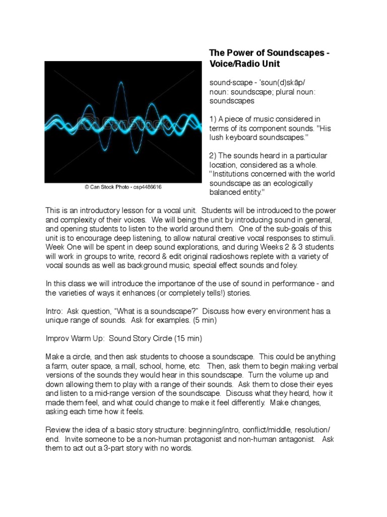 Soundscape Lesson Plan | PDF | Sound | Singing
