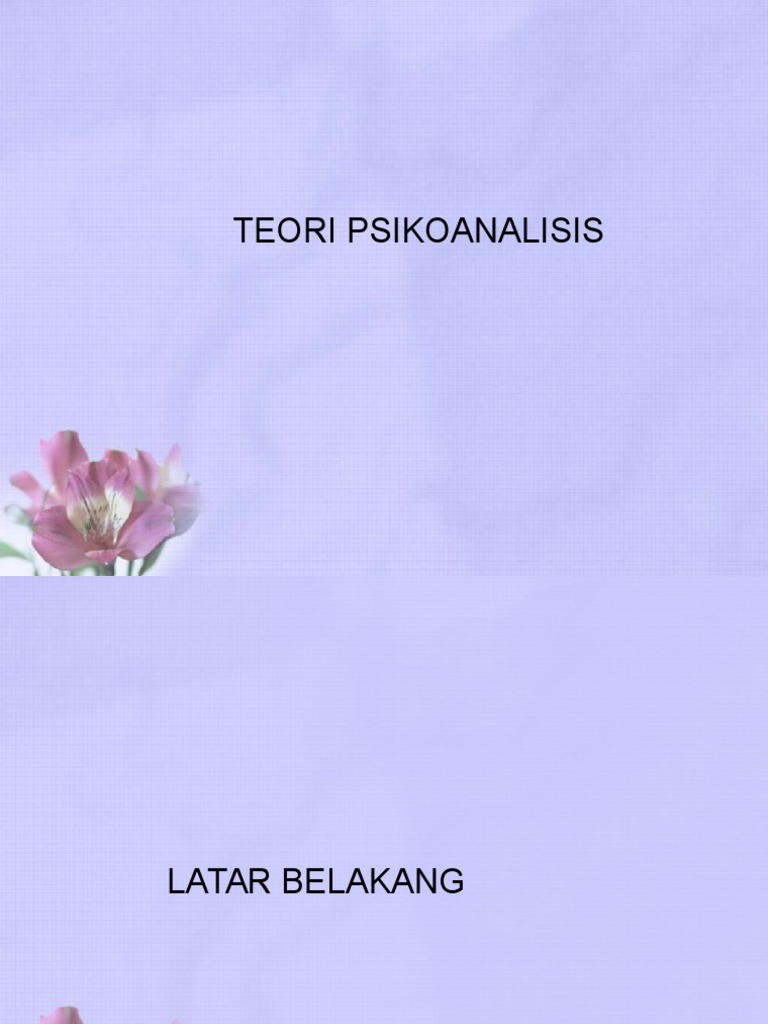 Teori Psikoanalisis | PDF