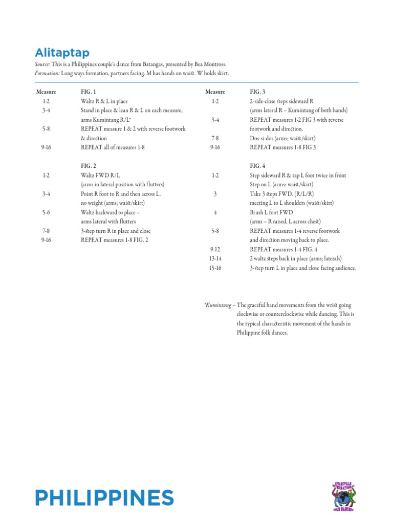 Alitaptap: A Traditional Couples Dance from Batangas, Philippines | PDF ...