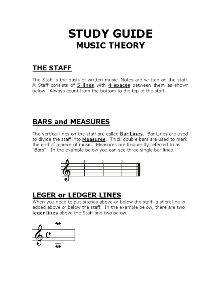 Fundamentals of Music Theory | PDF | Clef | Music Theory
