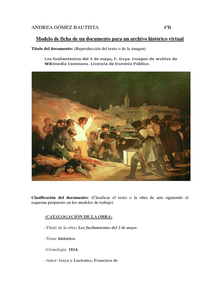 Comentario de Arte(Los Fusilamientos Del 3 de Mayo, f.goya) | Francisco Goya | Napoleón