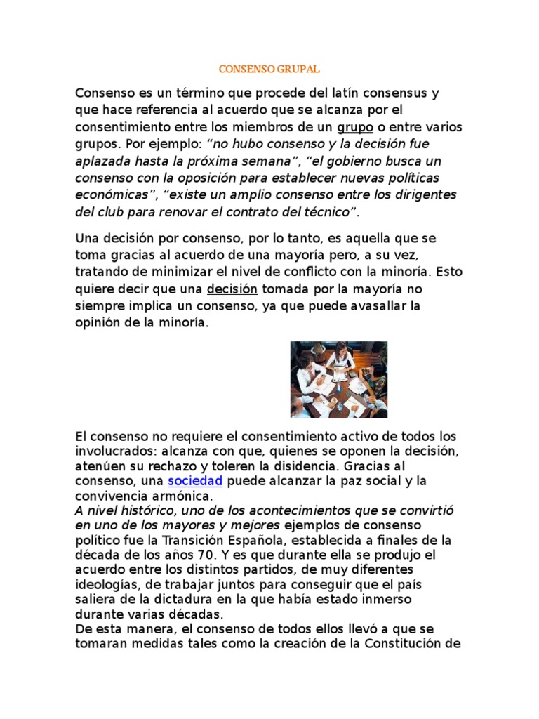 Toma de Decisiones por Consenso | PDF | Toma de decisiones por consenso ...