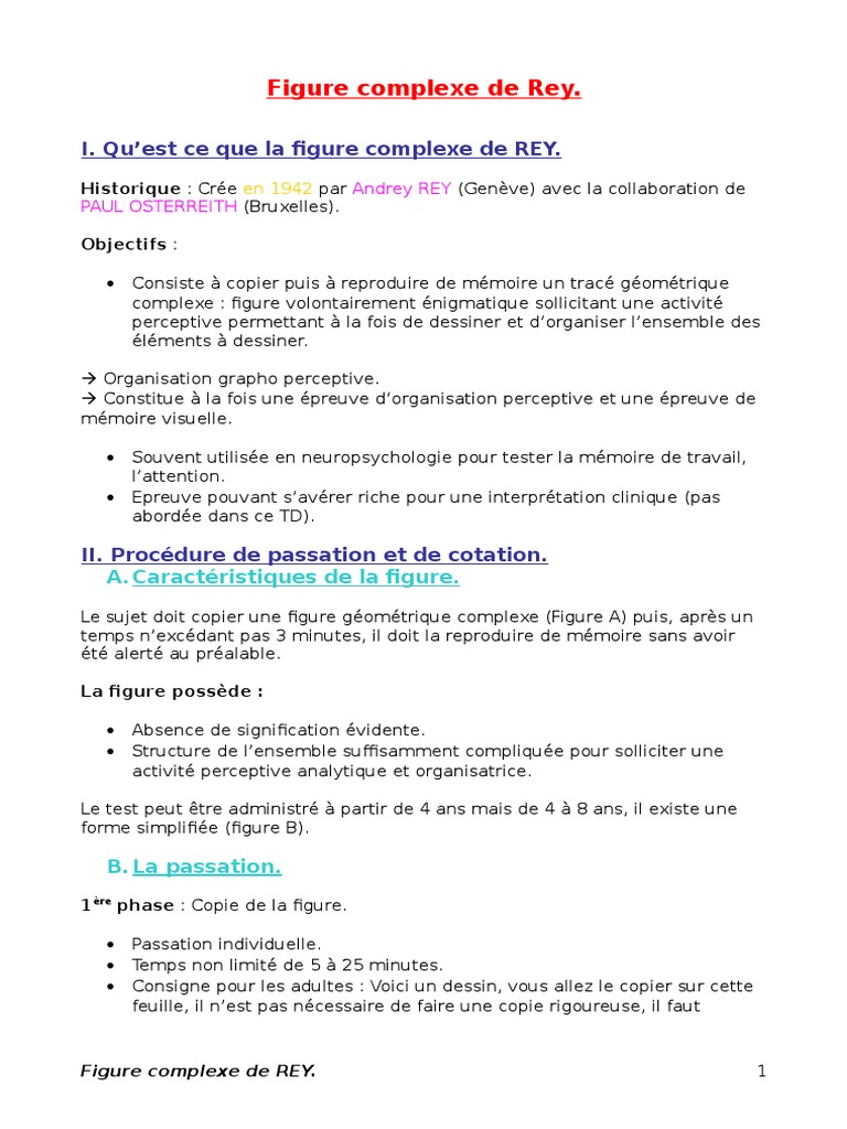 TD6.Figure Complexe de Rey. | Mémoire | Dessin