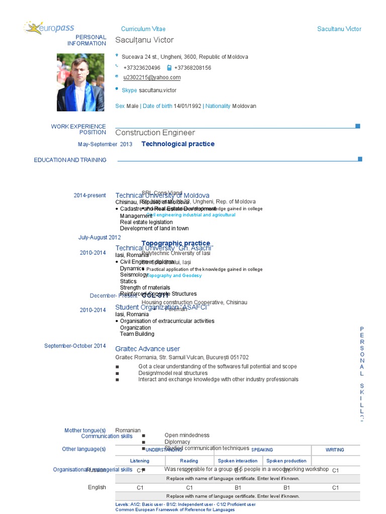 CV in Format European - en Final | PDF | Communication | Computing And ...