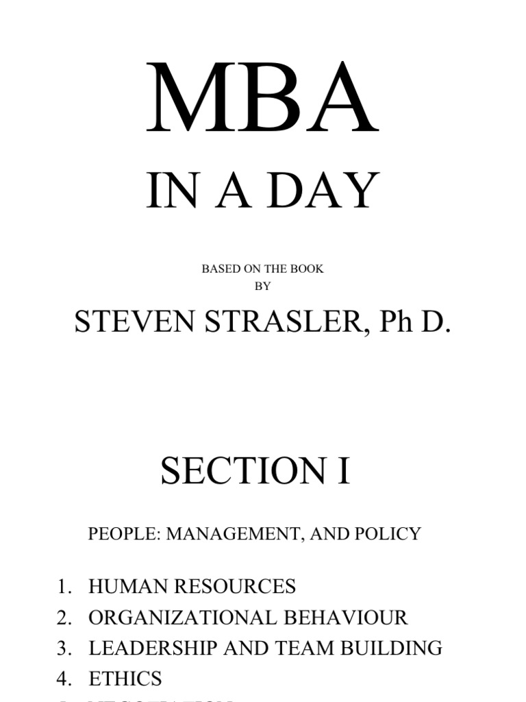 MBA in a Day: Quick Guide | PDF