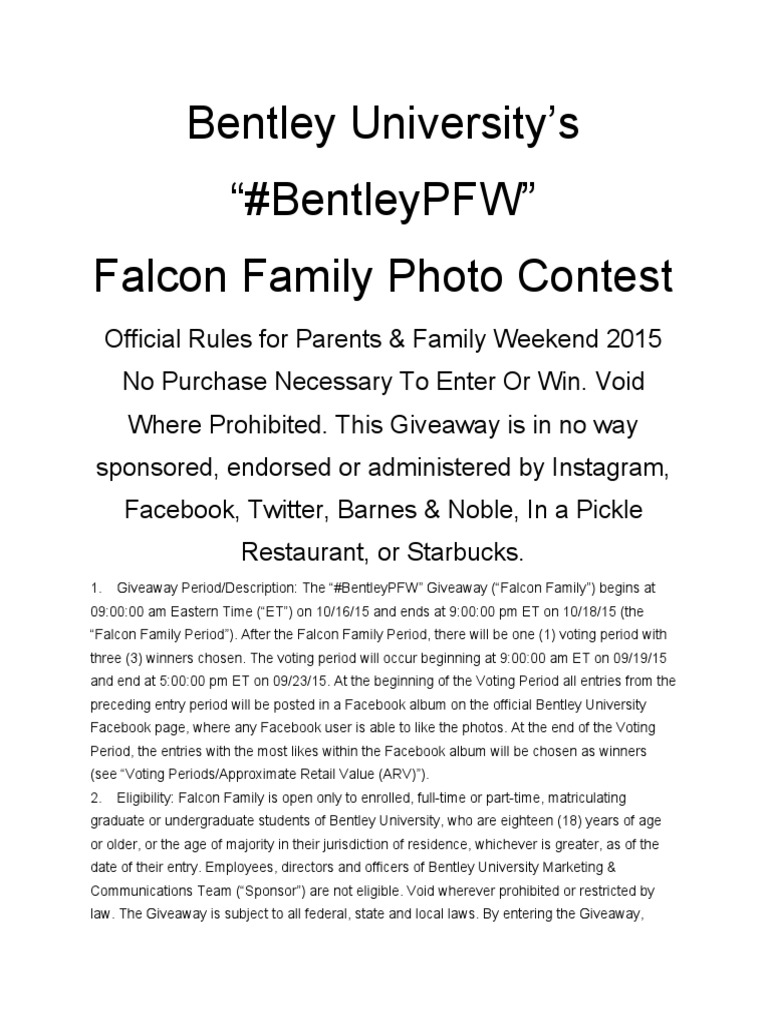 Falcon Family Photo Contest Official Rules | Download Free PDF ...
